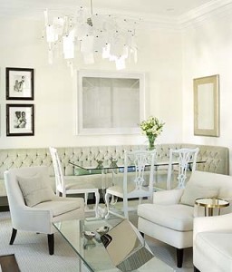 White Tufted Banquette - City Living Design